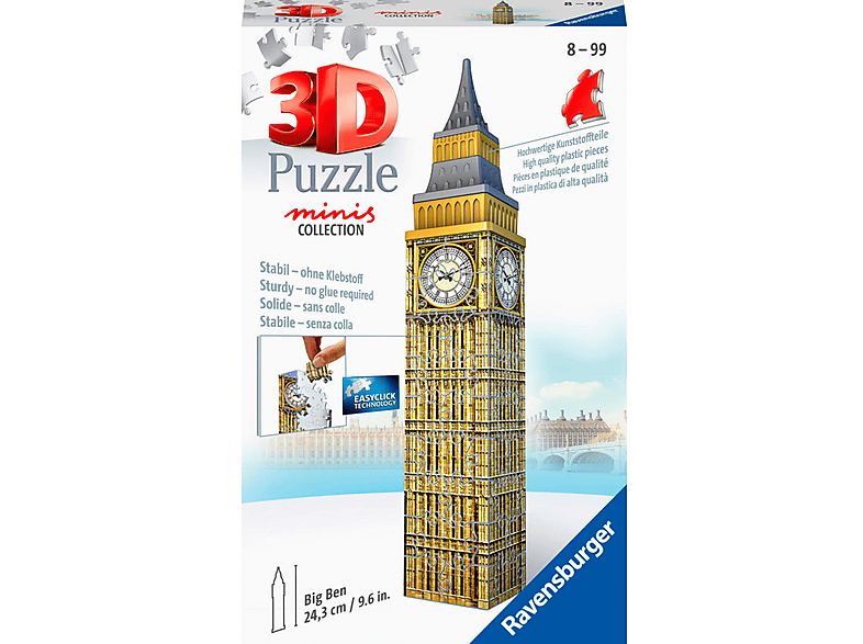 Puzzle | RAVENSBURGER 3D Big Ben, edad recomendada: 8 año(s) | MediaMarkt