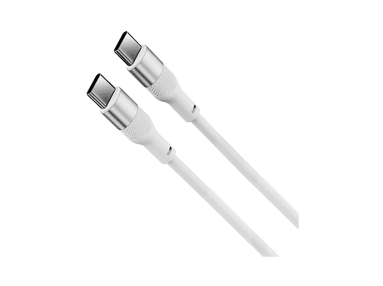 Cable USB-C a USB-C | KSIX Silicona, USB-C, USB-C, USB-C, Blanco ...