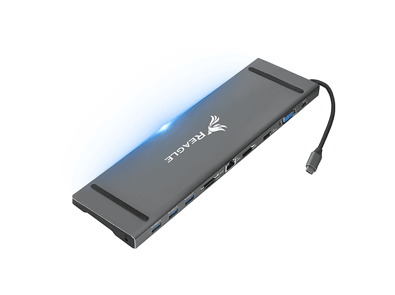Dock | USB-C DP 8K HDMI RJ45 100W REAGLE, Plata y negro | MediaMarkt
