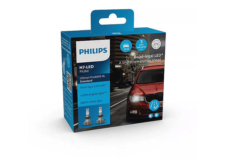 PHILIPS H7 LED Ultinon Pro6000 Standard 2x Autolampen, Nicht verfügbar ...