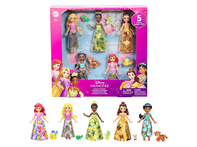Muñeca | MATTEL Princesas Disney Pack Mini Muñecas y Amigos, Disney ...