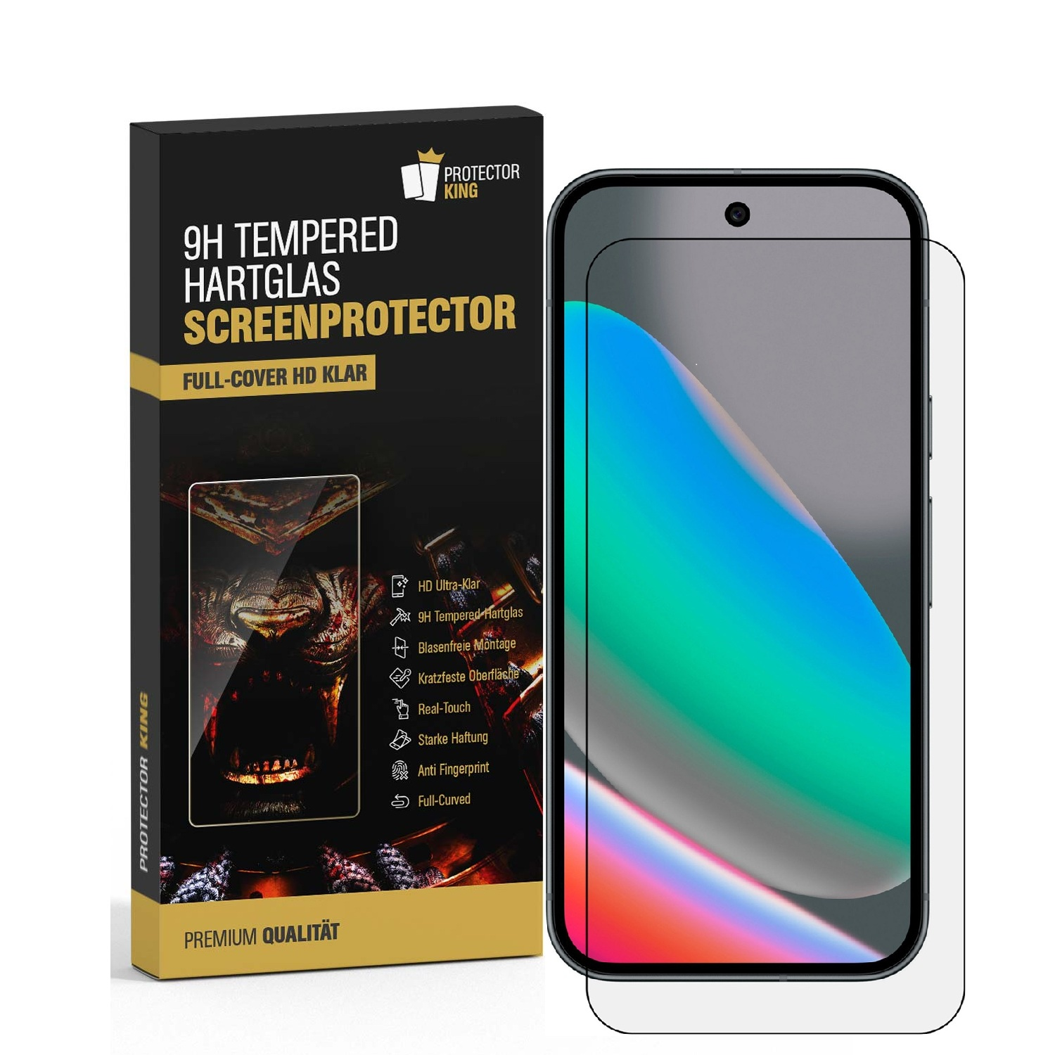 PROTECTORKING 4x 9H Panzerglas Full Screen HD KLAR Displayschutz (für ...