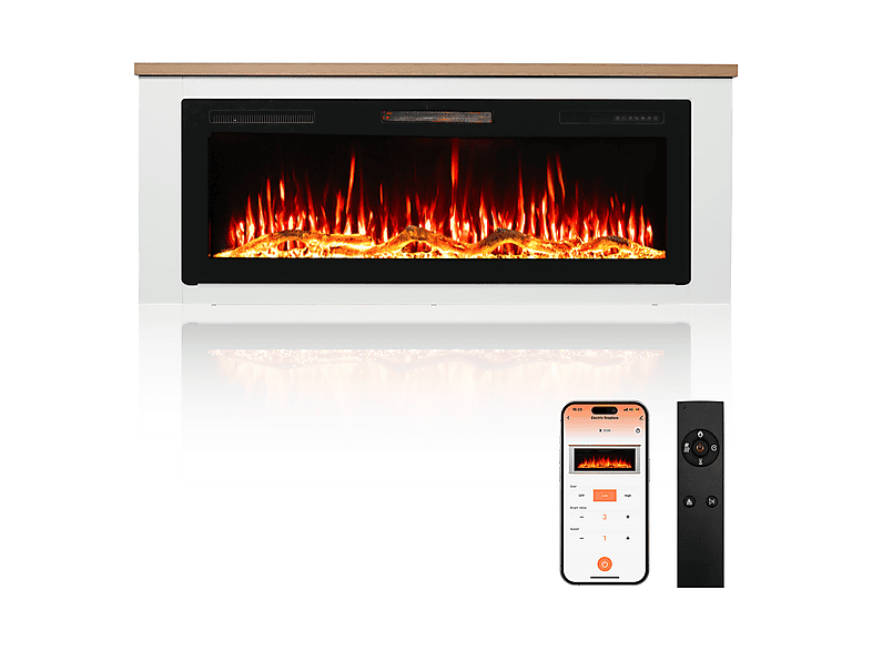 HOMAVO 50'' Elektrokamin mit Schrank, App-Steuerung Elektrokamin ...