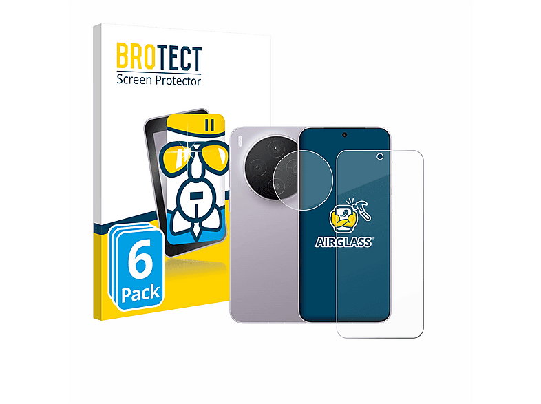 BROTECT 6x Schutzglas Panzer Folie Glas klar Schutzfolie (für Vivo X300 ...