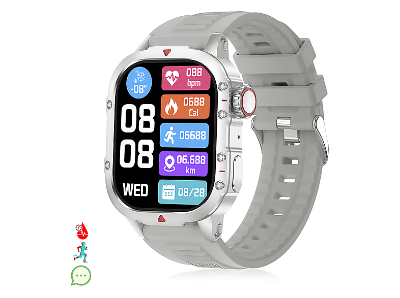 Smartwatch | DAM DMBA0001C05, Gris Claro | MediaMarkt