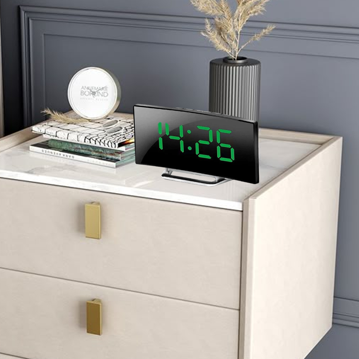 TUSERXLN 7 Zoll LED Spiegel Dimmbar Temperatur Digitaler Wecker | SATURN