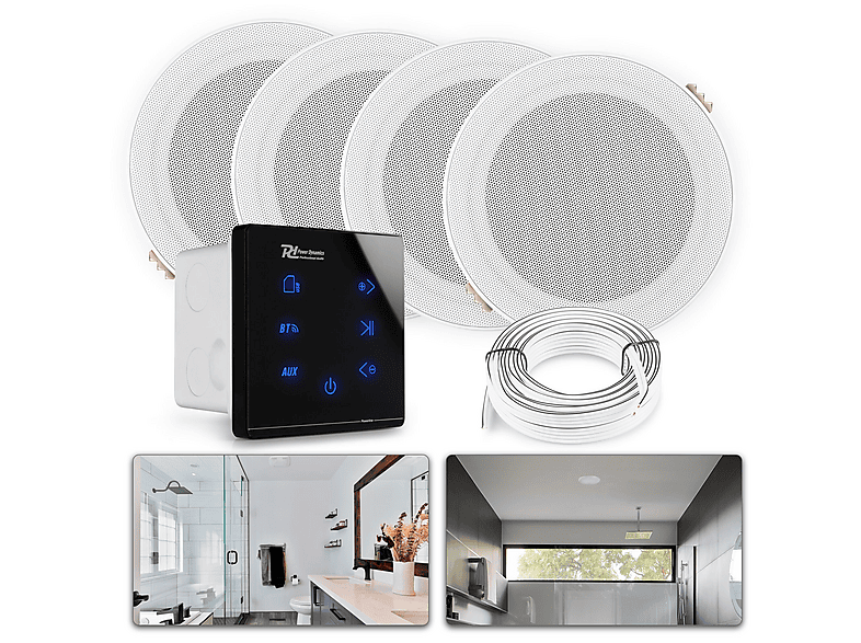 Altavoz de techo | POWER DYNAMICS PD bathroom sound systems black ...
