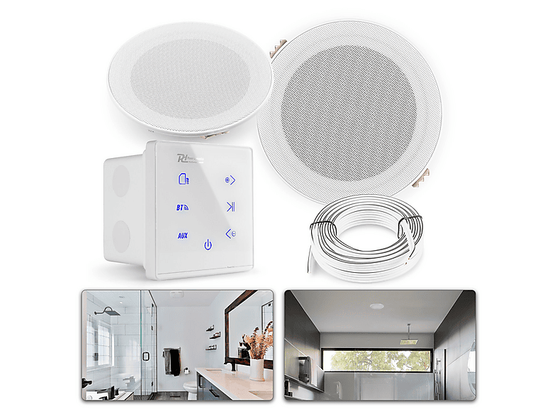 Altavoz de techo | POWER DYNAMICS high-end bathroom sound systems white ...