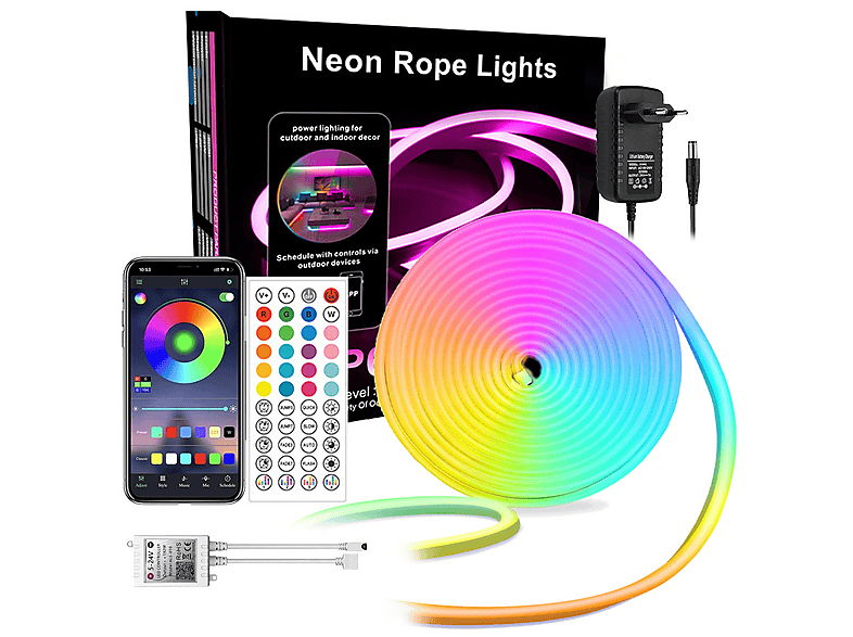 NAXSIR 5m Flexible Music LED Strips Neon LED Streifen RGB Lichtband ...