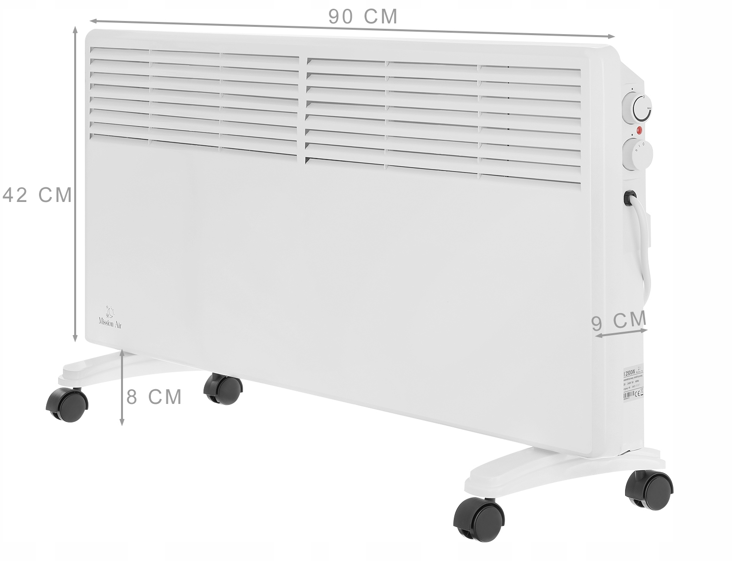 Grzejnik konwektorowy MISSION AIR MIAMI 2500 W Biały | sprawdź cenę i ...