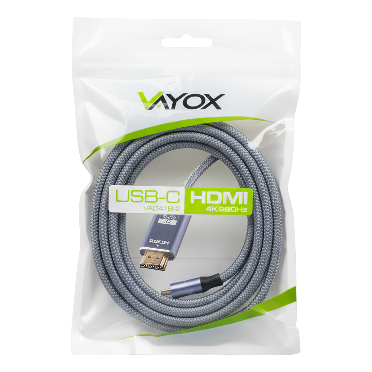 Kabel HDMI VAYOX | USB-C, VA0418-2, 2m, 4K, 60Hz Szary - sprawdź cenę i ...