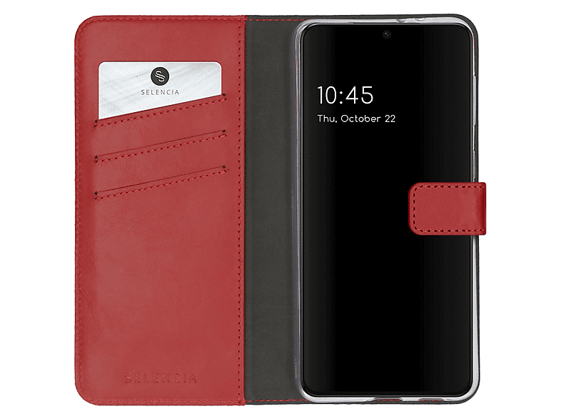 SELENCIA Klapphülle aus Echtleder, Kompakttasche, Samsung, Galaxy S21 ...
