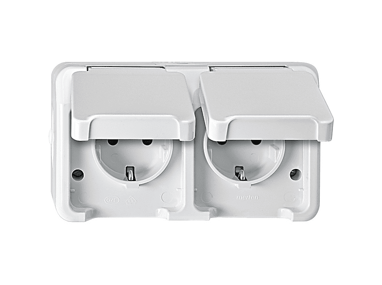 MERTEN & STORCK Merten SCHUKO-Doppel-Steckdose polarweiß MEG2320-8019 ...