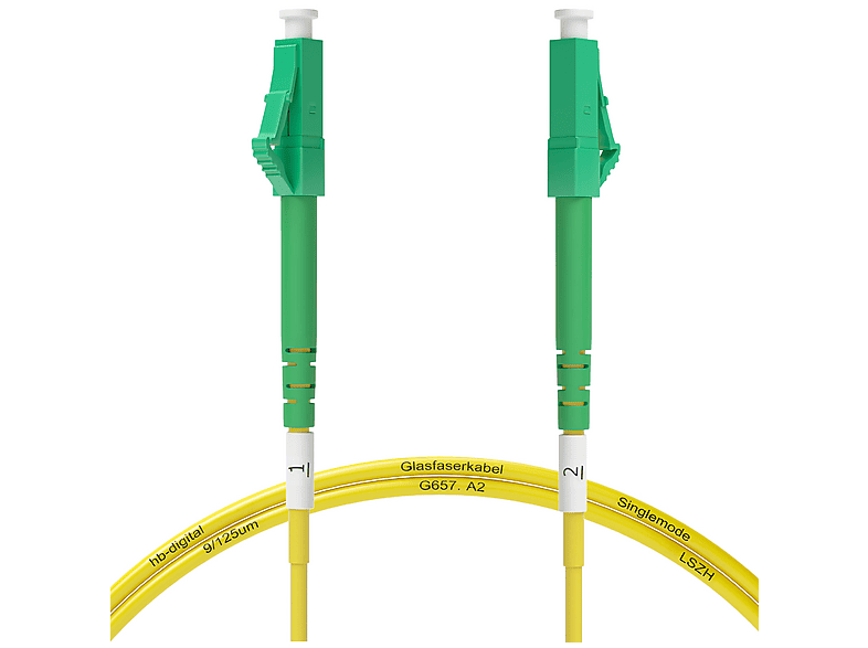 HB-DIGITAL Glasfaser Simplex LC/APC-LC/APC, Glasfaserkabel, 2 m | SATURN