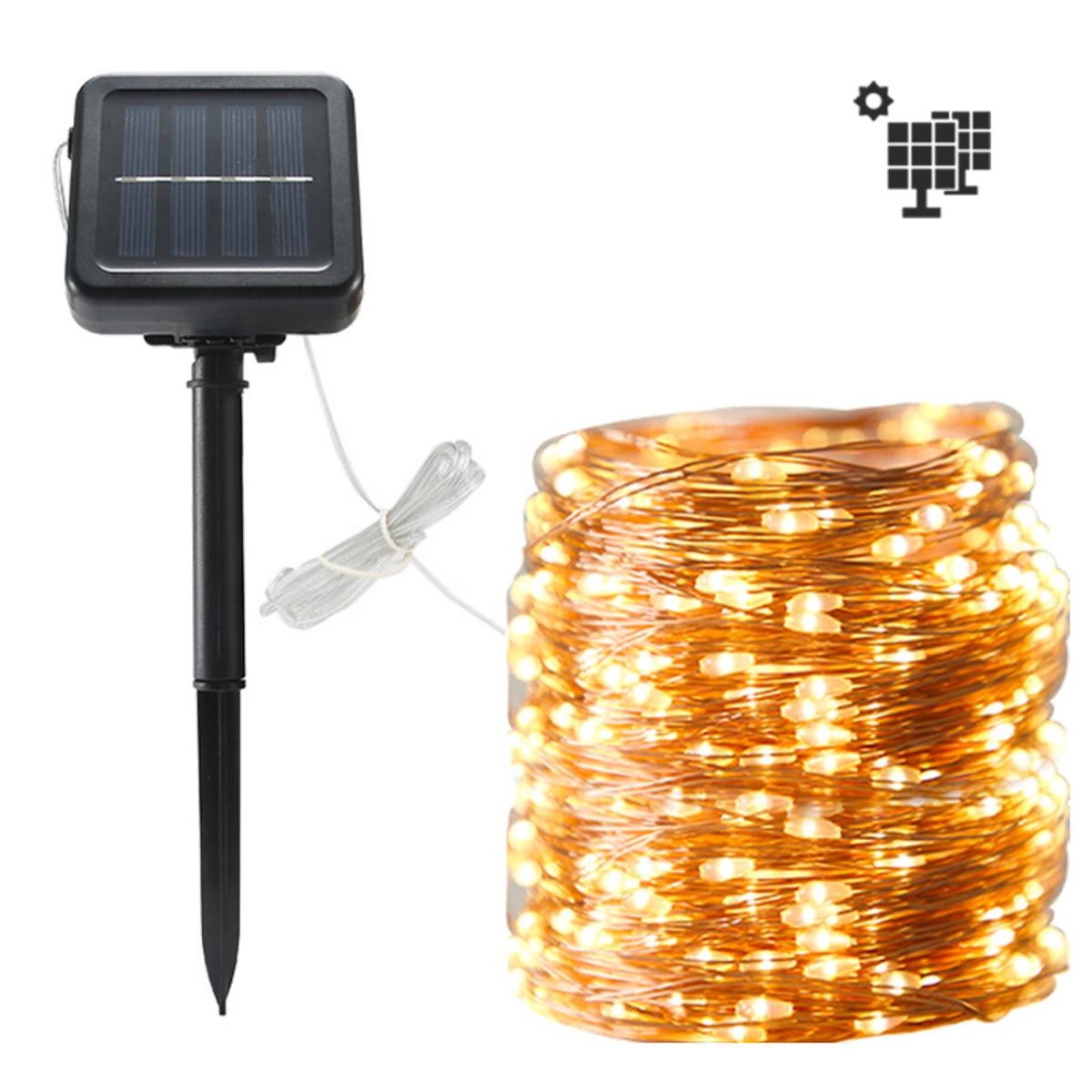 FARA OBSTACOLE 10M 100LED Warmweiß 8 Modi Solar-Lichterkette | MediaMarkt