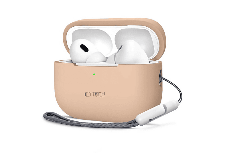 TECHPROTECT Silikon AirPod Hülle Full Cover passend für: Apple Beige ...