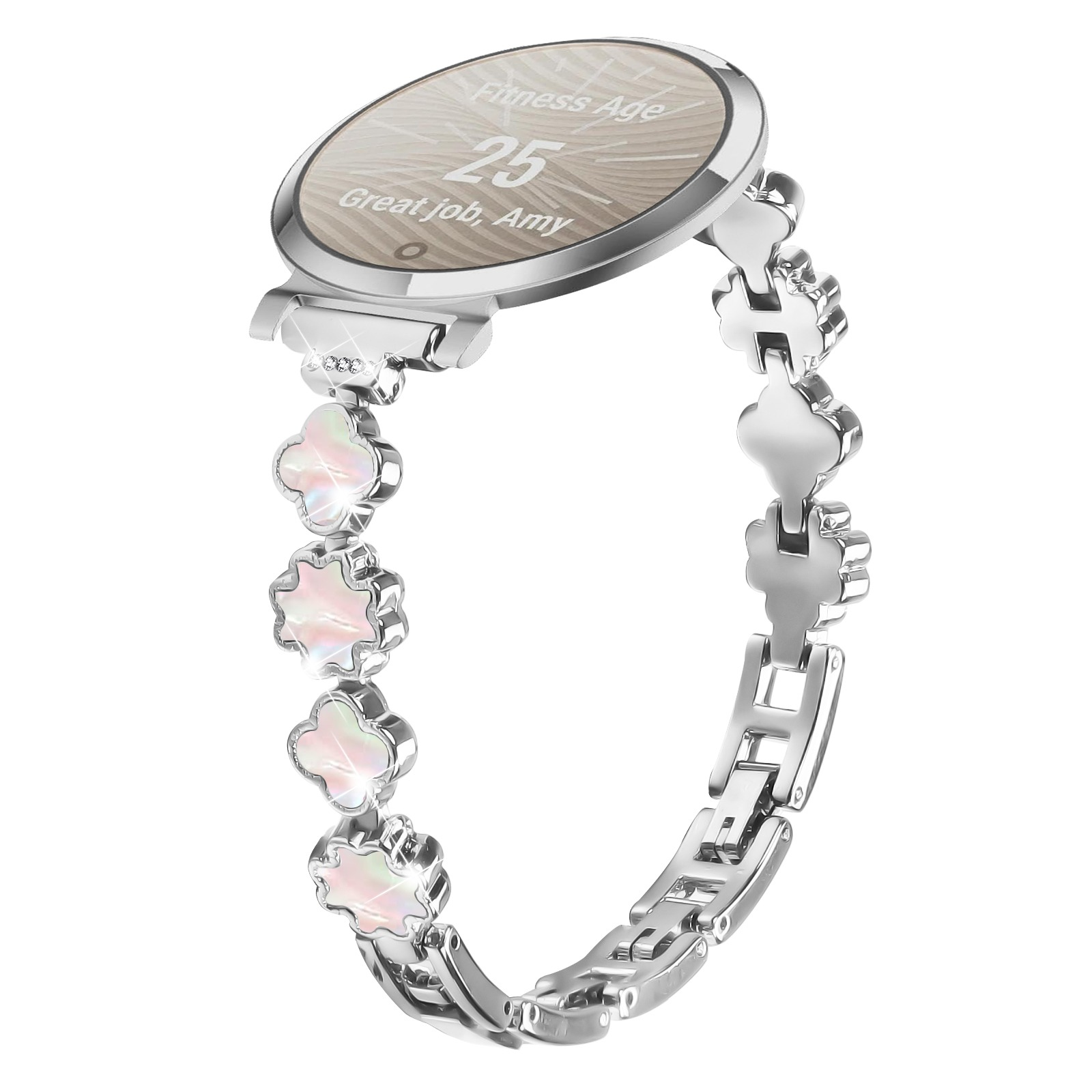 INF Elegante Correa de Metal con Trébol para Garmin Li, Ersatzarmband ...