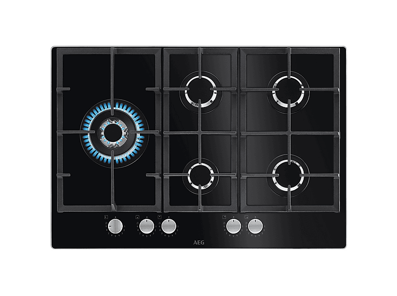 Placa de gas | AEG HKB75820NB, 5 zonas, Natural Gas (NG), 75 cm, Negro ...
