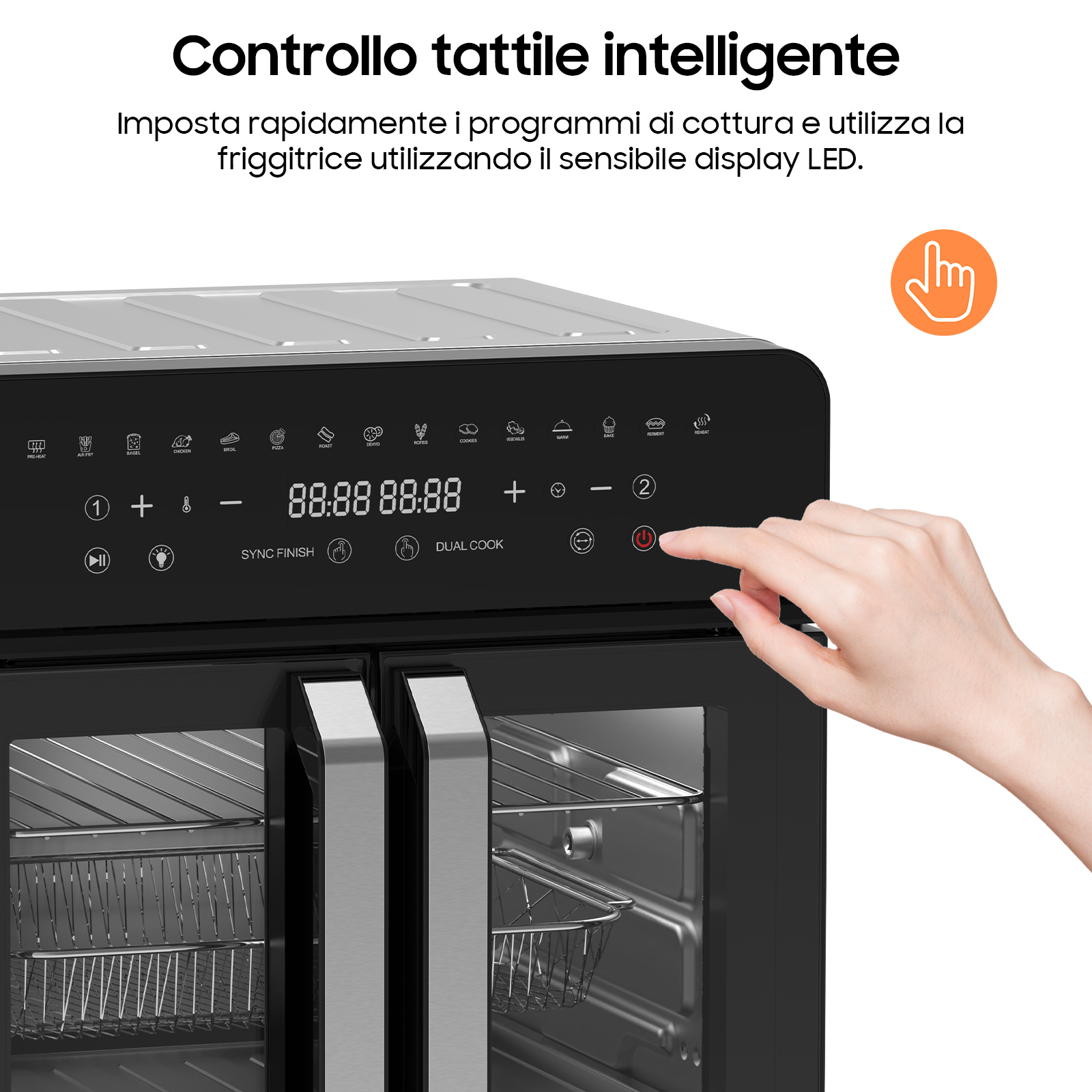 DEWELLING XXL Airfryer FRIGGITRICE AD ARIA, capacità 23 l, Max potenza ...