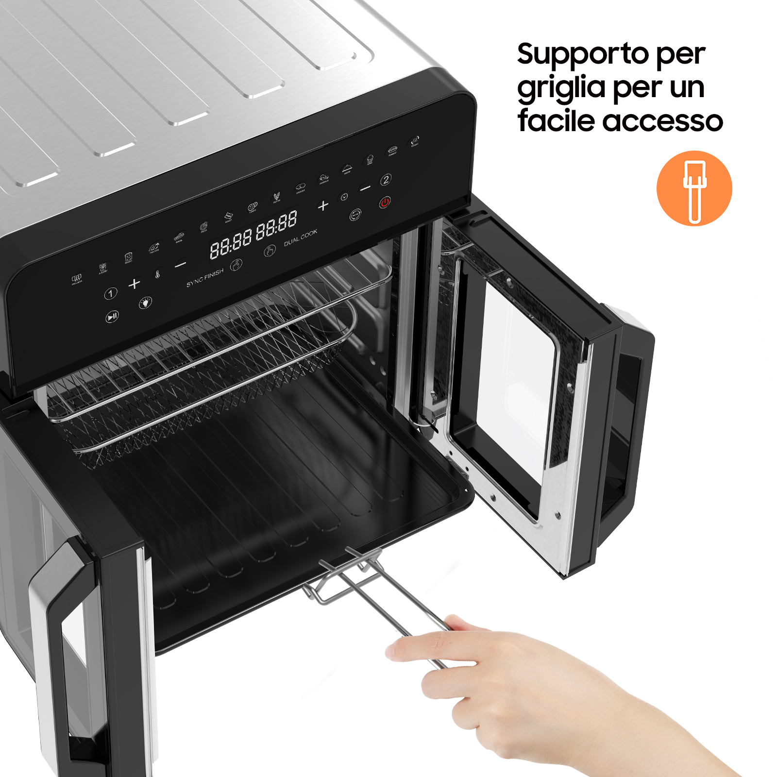 DEWELLING XXL Airfryer FRIGGITRICE AD ARIA, capacità 23 l, Max potenza ...