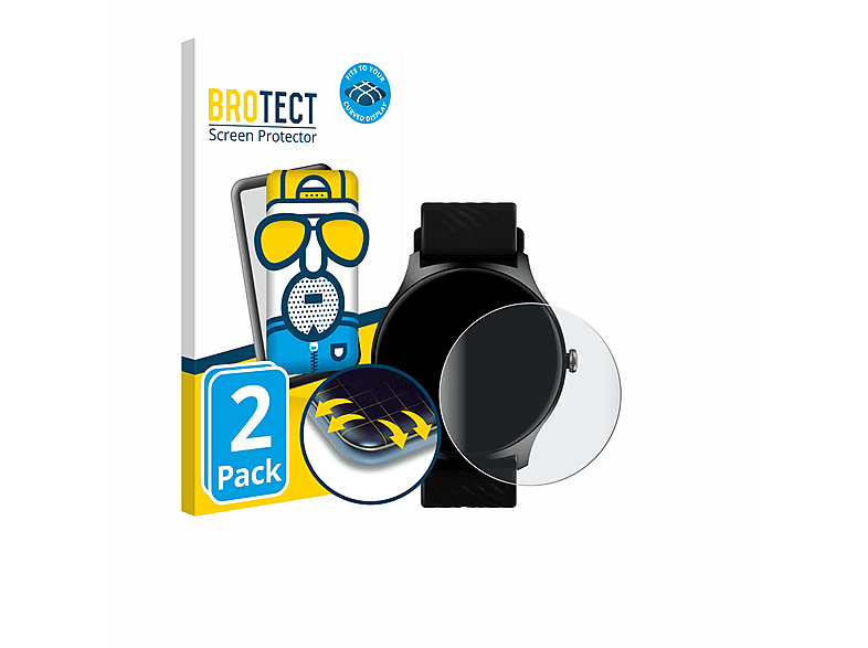 BROTECT 2x Flex matt Fullscreen 3D Curved Schutzfolie (für Denver SWC ...