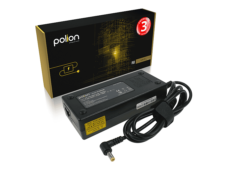 Zasilacz do laptopa POLION ACER 120W 19V 6,32A wtyk 5,5x1,7mm Czarny ...