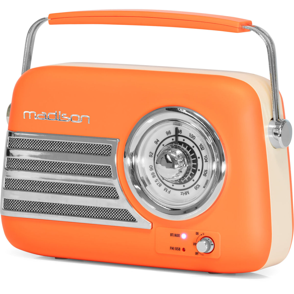 RADIO MADISON Radio retro portatile, FM analogico, Bluetooth, Display ...