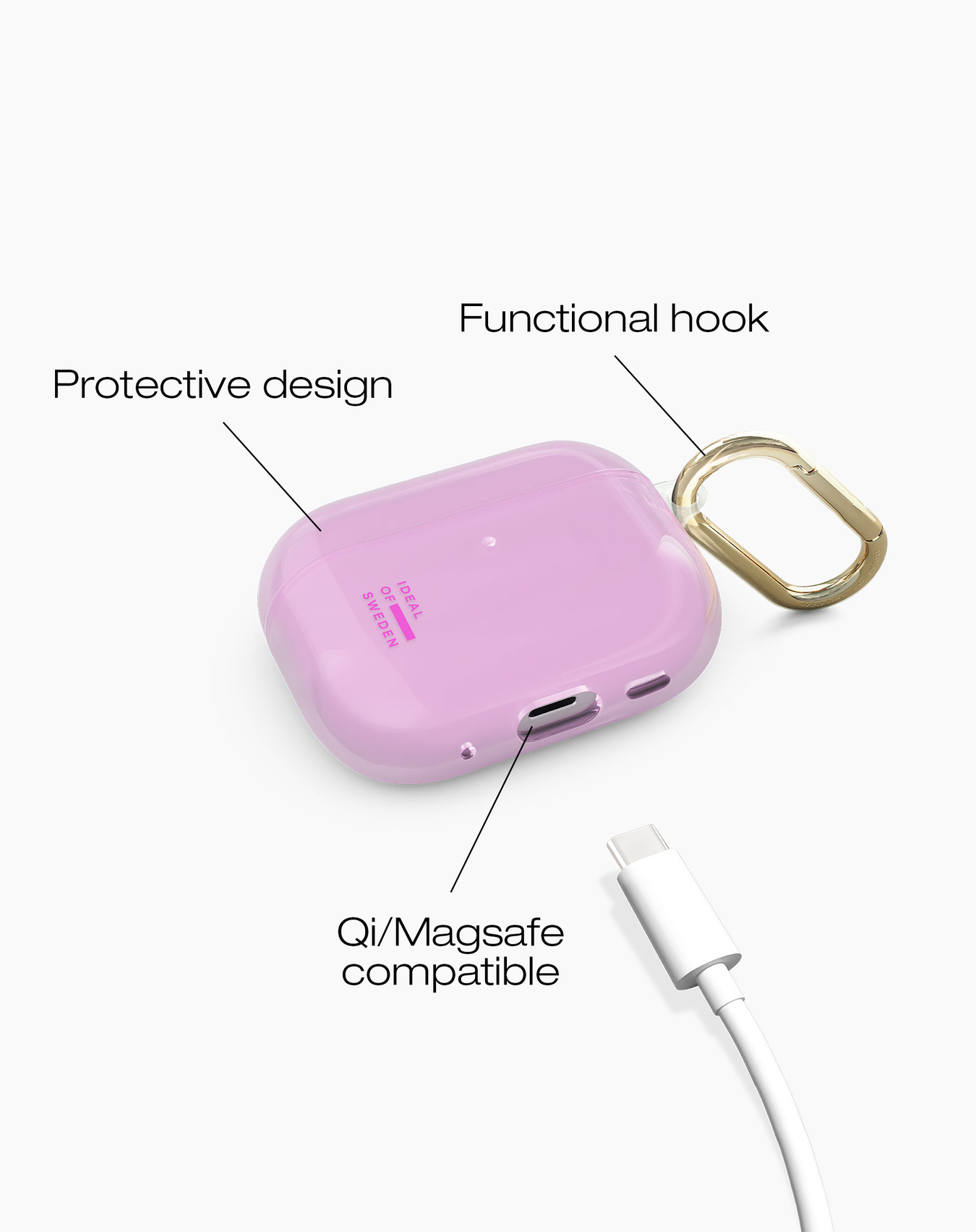 IDEAL OF SWEDEN Clear AirPods Case Pro 3 Light Pink, Full Cover, Apple ...