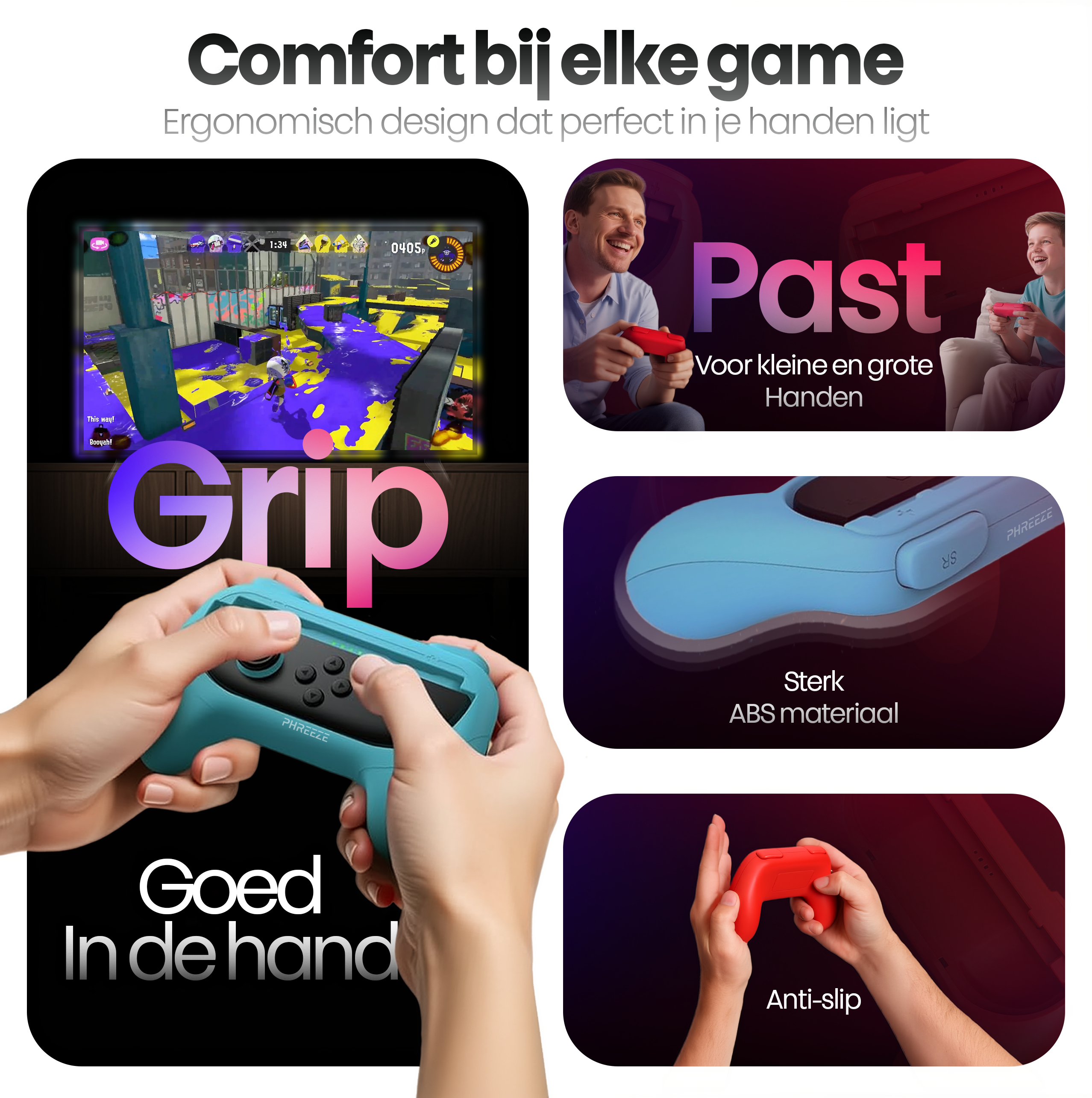 PHREEZE Nintendo Switch 2 Controller Hoesje geschikt voor Nintendo ...