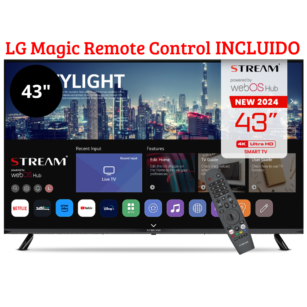 TV LED 43'' | STREAM SYSTEM 4324-4K UHD WebOS – LG Magic Remote Control ...