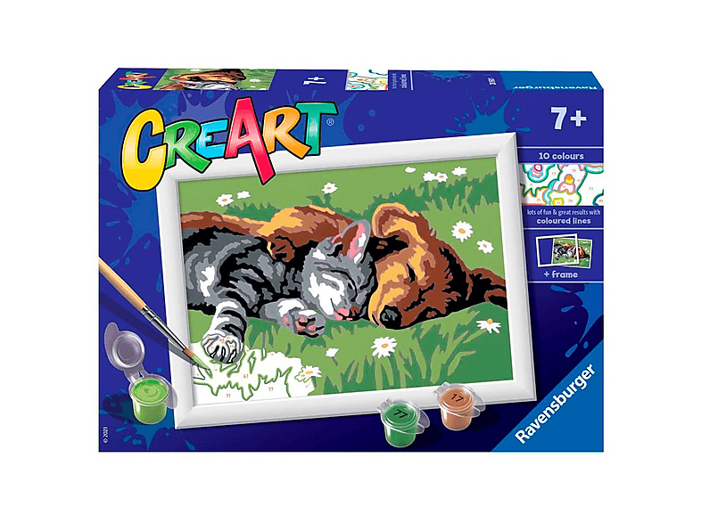 Juego para colorear | RAVENSBURGER CreArt Pintar x Números Perro y Gato ...