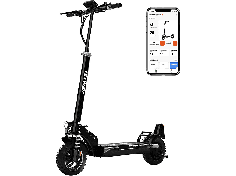HITWAY H9 E-Scooter met dubbele schijfremmen, dubbele demping en ...