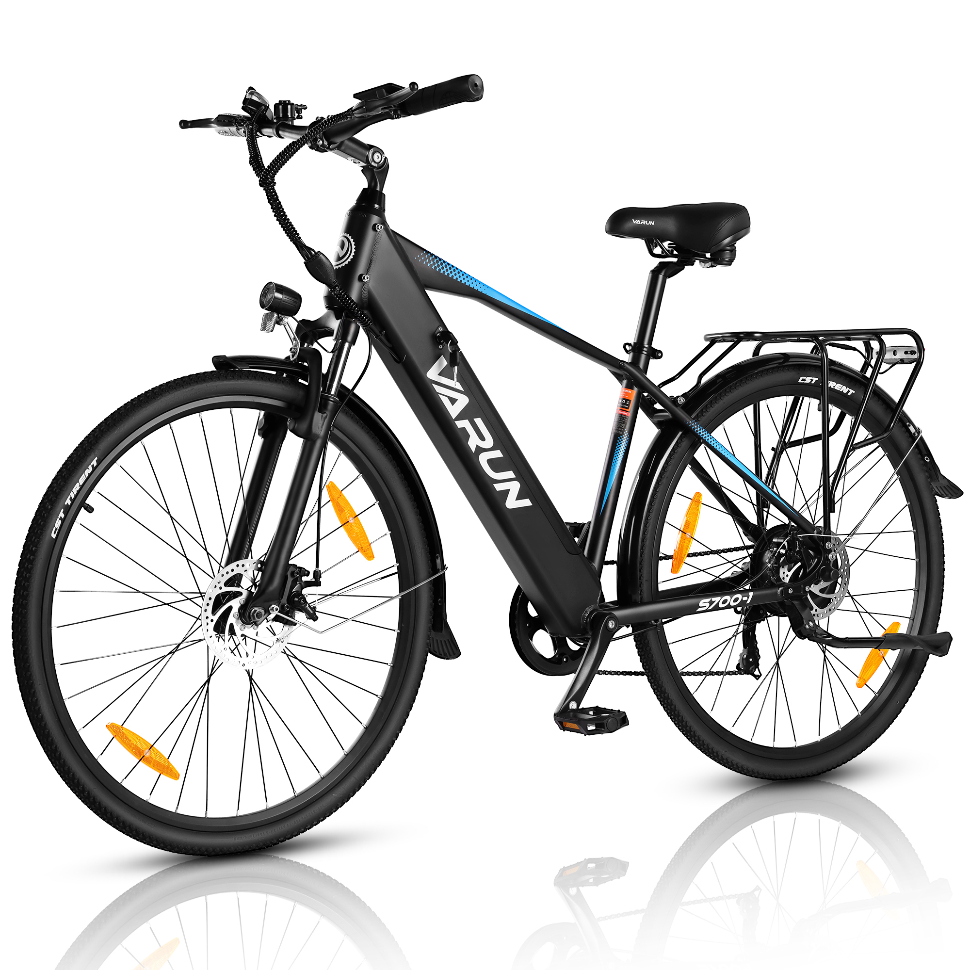 Bicicleta de ciudad | VARUN S700-1, Bicicleta eléctrica, 250 W, Negro ...