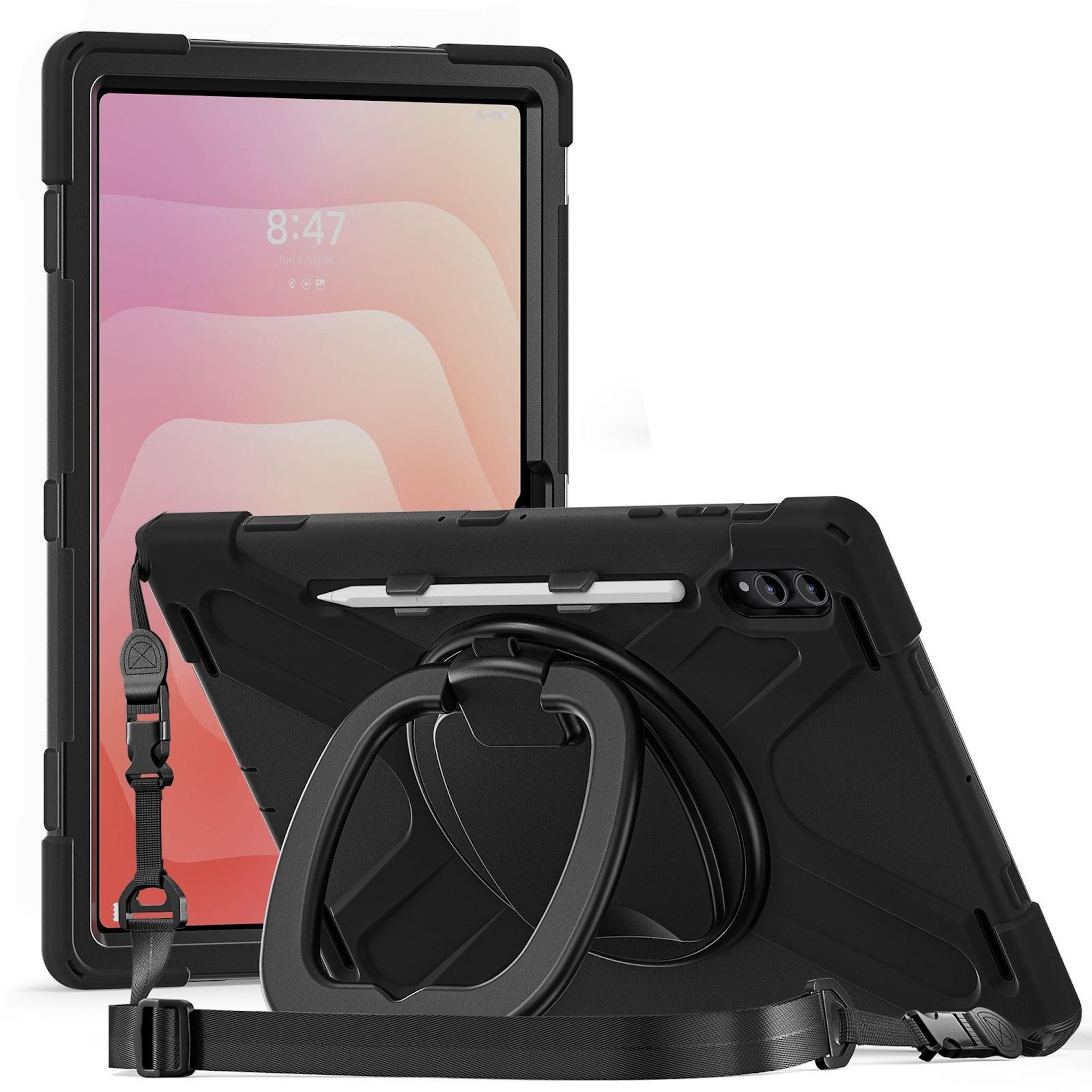 WIGENTO Hybrid Hülle 360 Grad Halterung und Schultergurt, Backcover ...