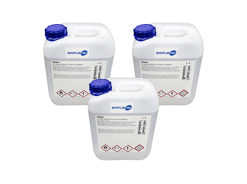 ALCOL ISOPROPILICO SIMPLETEK 3 X Alcool Isopropilico Isopropanolo 5l Lt ...
