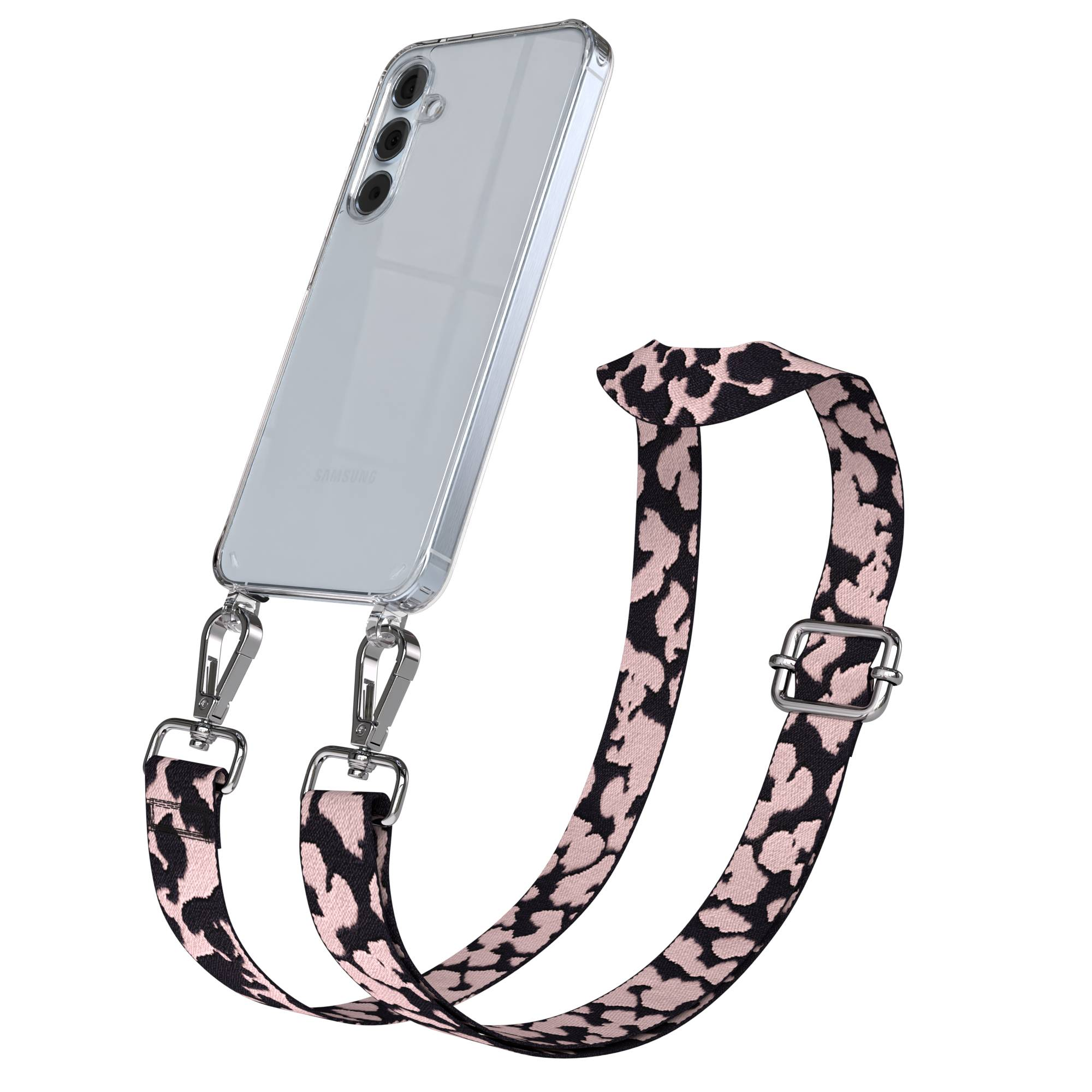 EAZY CASE Clear Case mit Band, Umhängetasche, Samsung, Galaxy A55, Rosa ...