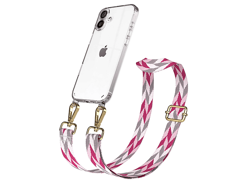 EAZY CASE Clear Case mit Band, Umhängetasche, Apple, iPhone 16 Plus ...