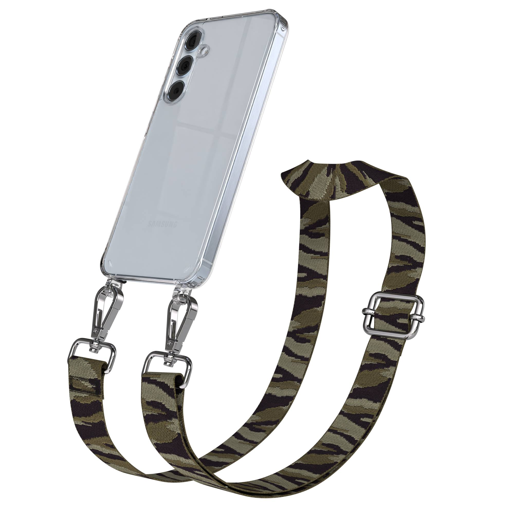 EAZY CASE Clear Case mit Band, Umhängetasche, Samsung, Galaxy A55, Grün ...