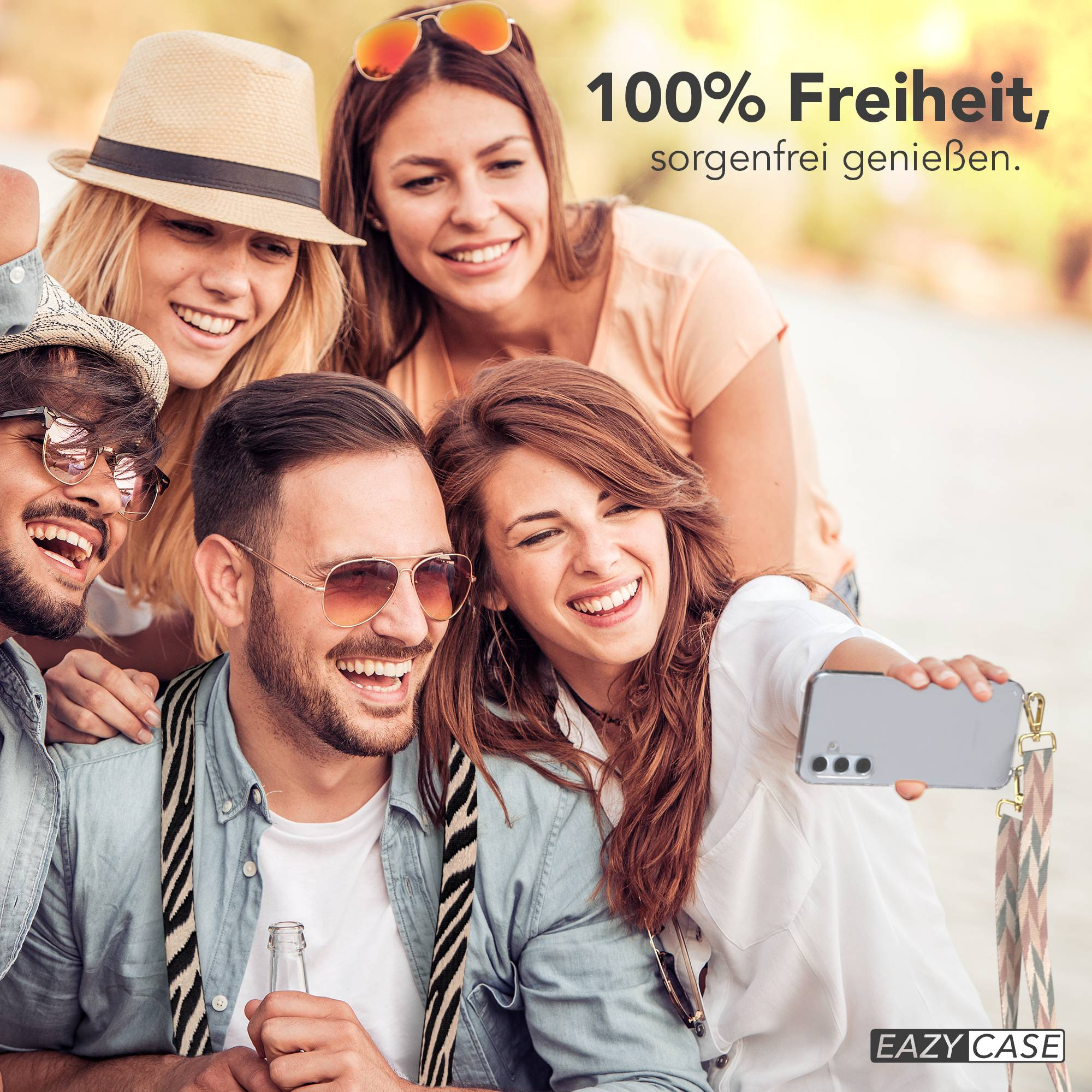 EAZY CASE Clear Case mit Band, Umhängetasche, Samsung, Galaxy A55, Mint ...