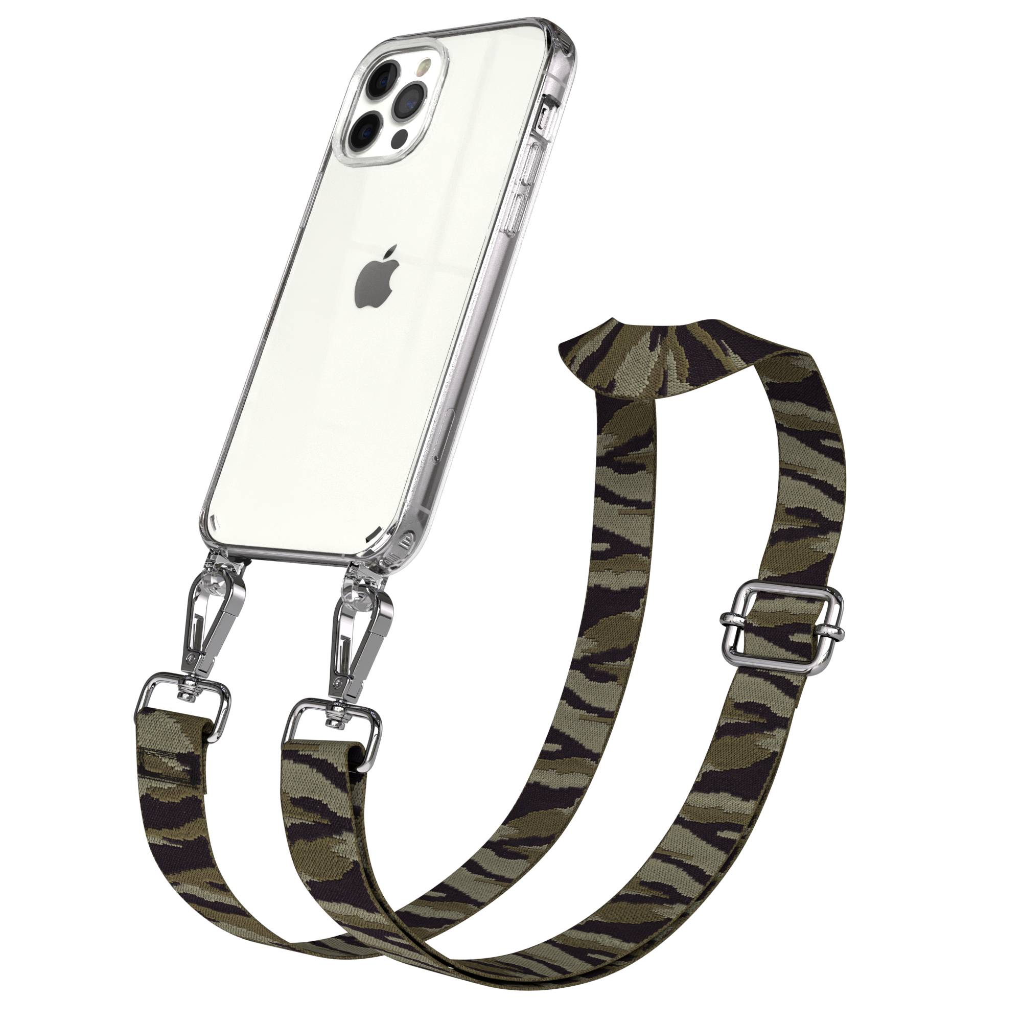 EAZY CASE Clear Case mit Band, Umhängetasche, Apple, iPhone 12 / 12 Pro ...