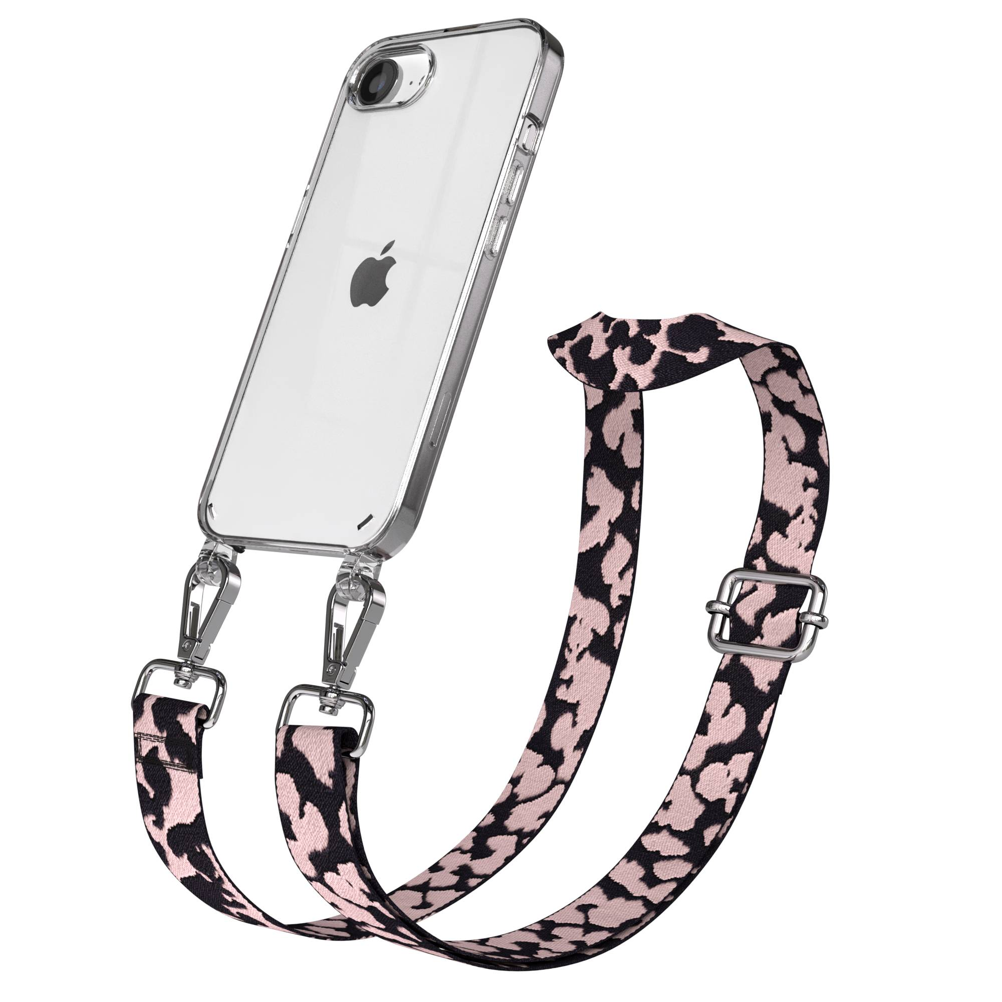EAZY CASE Clear Case mit Band, Umhängetasche, Apple, iPhone 16e, Rosa ...
