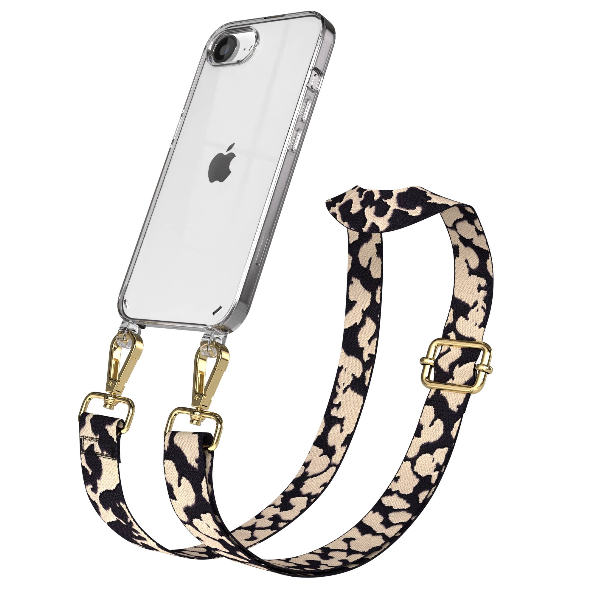 EAZY CASE Clear Case mit Band, Umhängetasche, Apple, iPhone 16e, Taupe ...