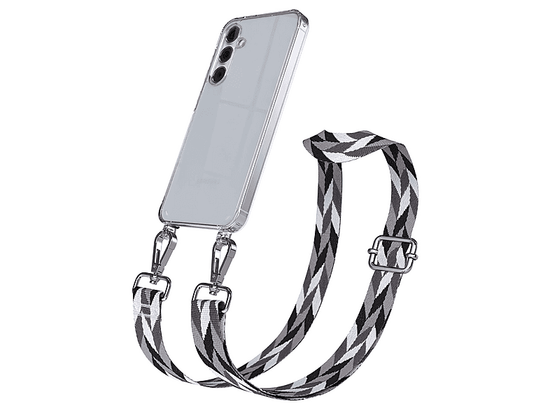 EAZY CASE Clear Case mit Band, Umhängetasche, Samsung, Galaxy A55, Grau ...