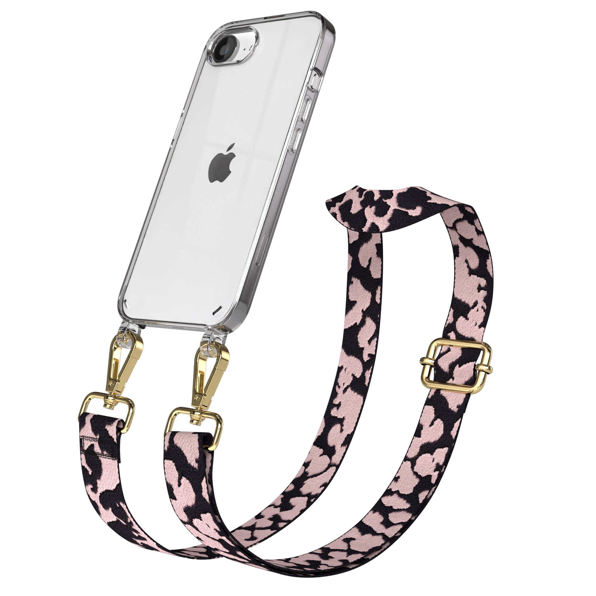 EAZY CASE Clear Case mit Band, Umhängetasche, Apple, iPhone 16e, Rosa ...