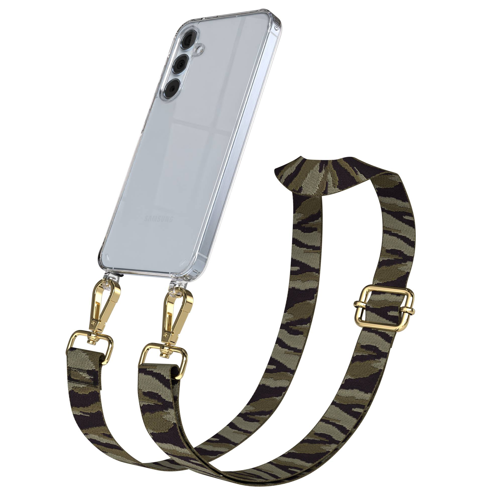 EAZY CASE Clear Case mit Band, Umhängetasche, Samsung, Galaxy A55, Grün ...