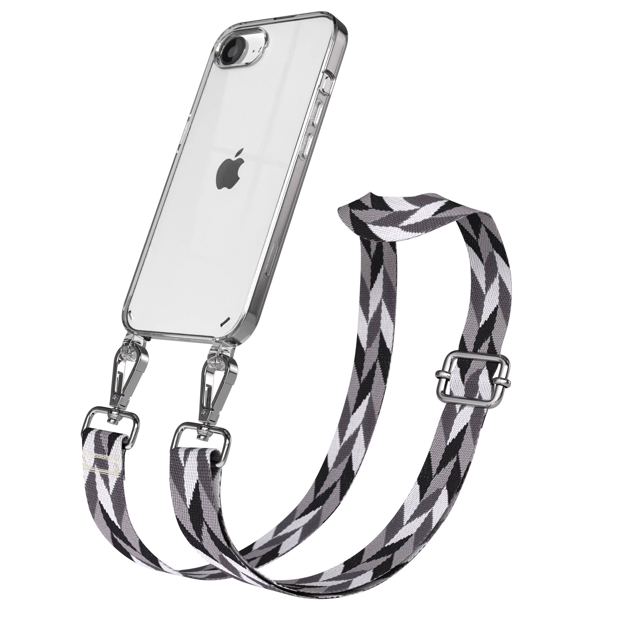 EAZY CASE Clear Case mit Band, Umhängetasche, Apple, iPhone 16e, Grau ...