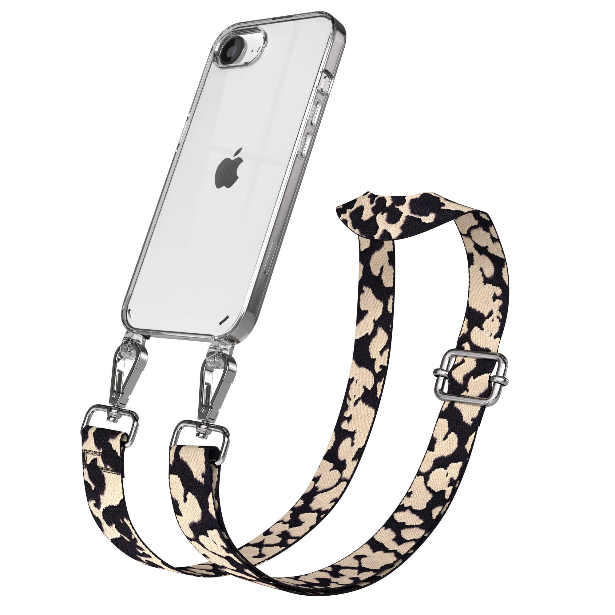 EAZY CASE Clear Case mit Band, Umhängetasche, Apple, iPhone 16e, Taupe ...
