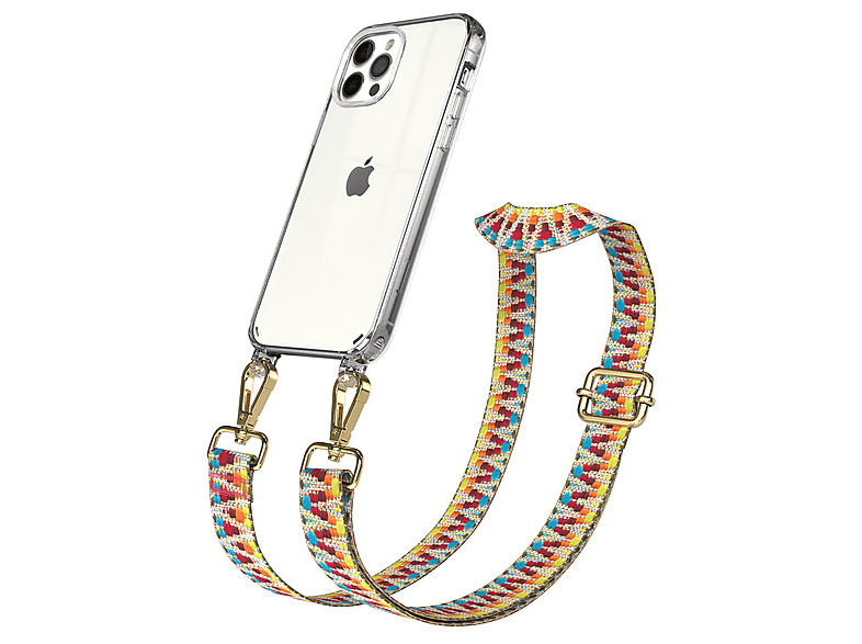 EAZY CASE Clear Case mit Band, Umhängetasche, Apple, iPhone 12 / 12 Pro ...