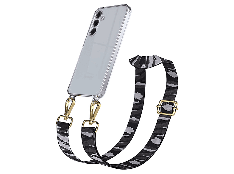 EAZY CASE Clear Case mit Band, Umhängetasche, Samsung, Galaxy A55, Grau ...