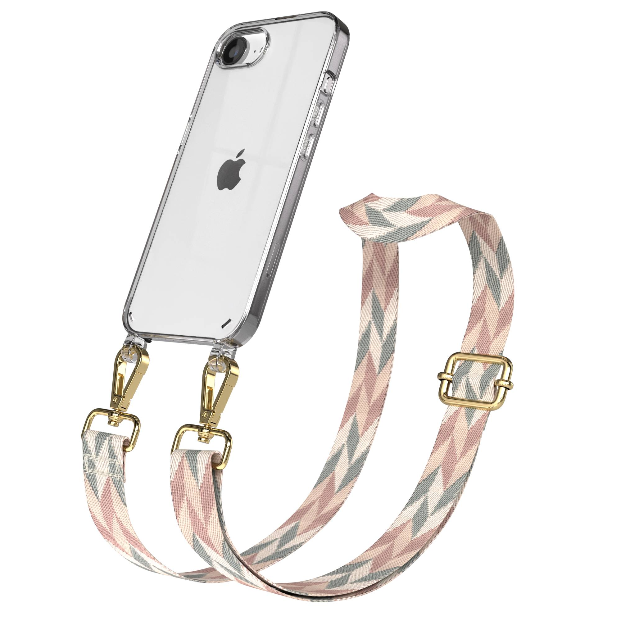 EAZY CASE Clear Case mit Band, Umhängetasche, Apple, iPhone 16e, Mint ...